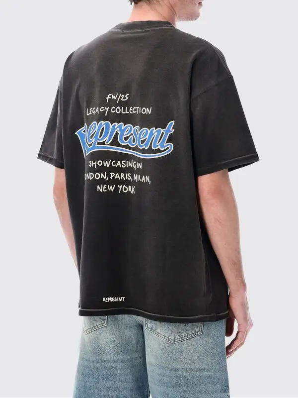 REPRESENT Cotton Crew-neck T-shirt With Logo - Black