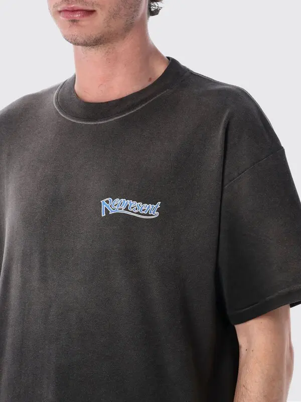 REPRESENT Cotton Crew-neck T-shirt With Logo - Black