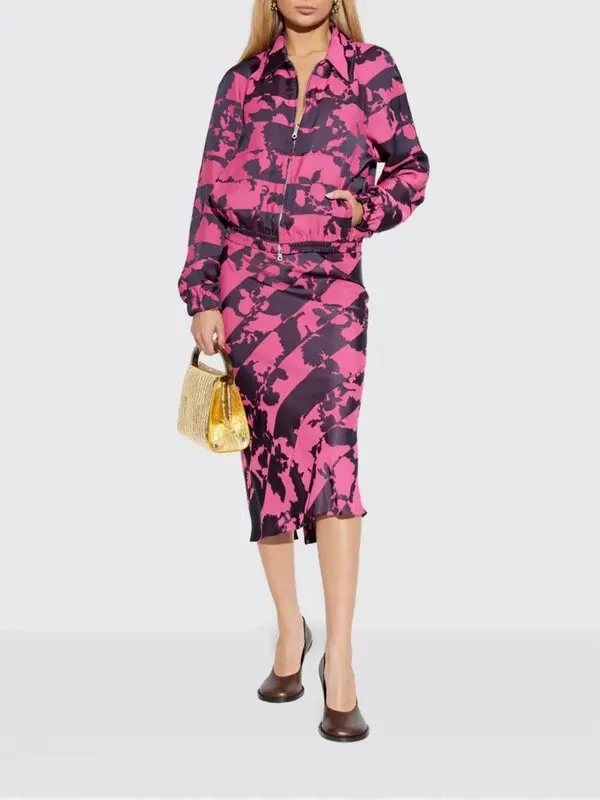 Dries Van Noten Printed Jersey Midi Skirt