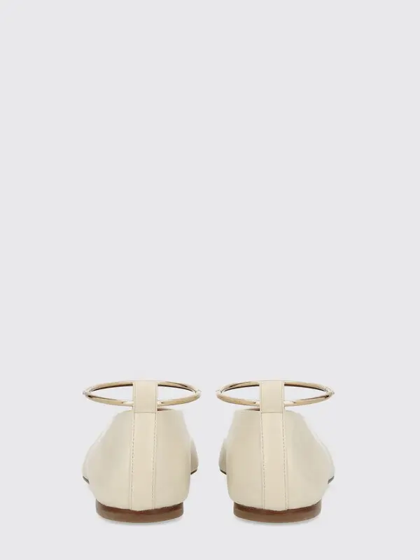 JIL SANDER Ballet Flat With Ankle Strap Detailing - Beige