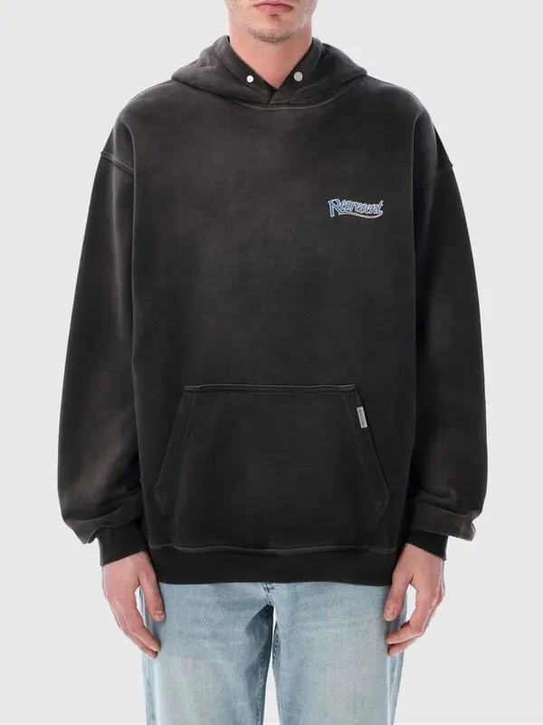 REPRESENT Distressed Logo Hoodie - Black