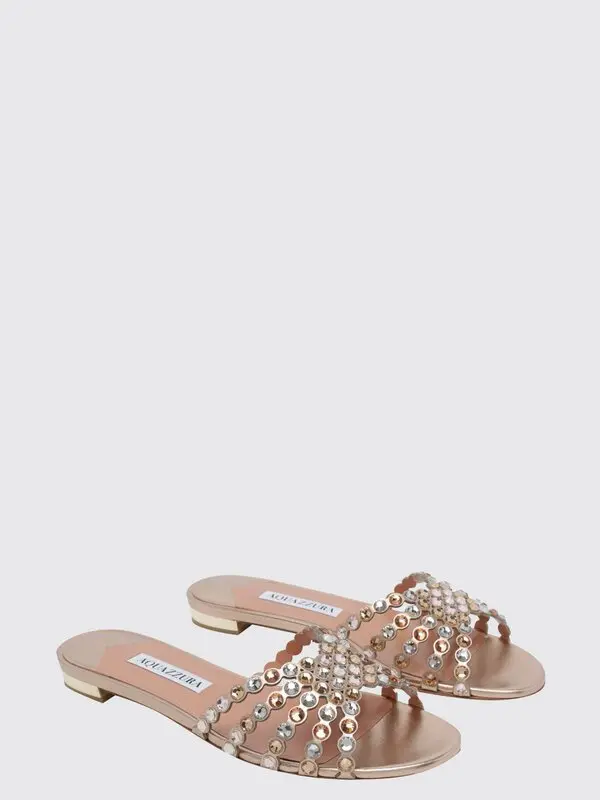 AQUAZZURA Tequila Embellished Slip-on Sandals