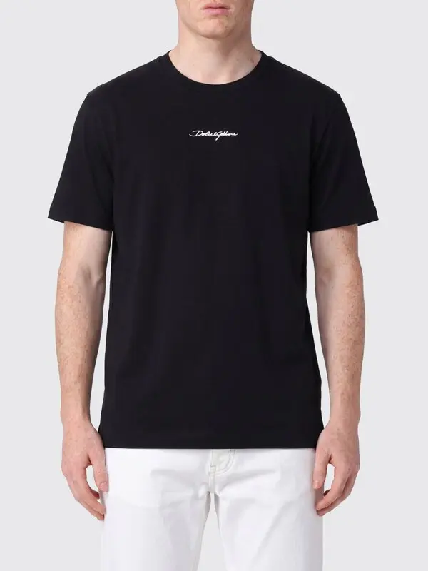 Dolce & Gabbana Cotton Crew-neck T-shirt With Logo - Black