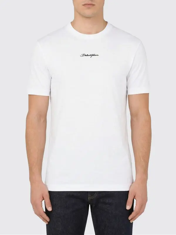 Dolce & Gabbana Cotton Crew-neck T-shirt With Logo - White