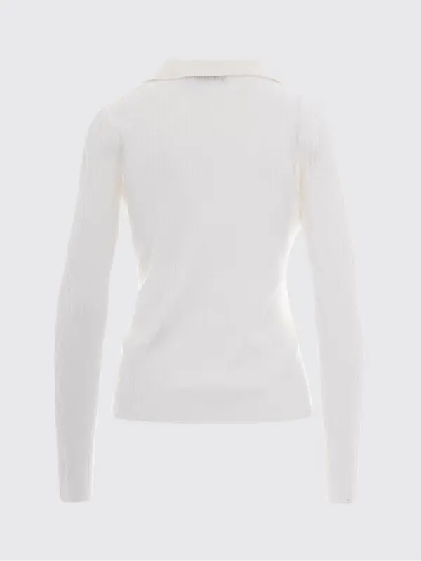 Liu Jo Knit Polo Shirt With Sequin Embellishments - Milk