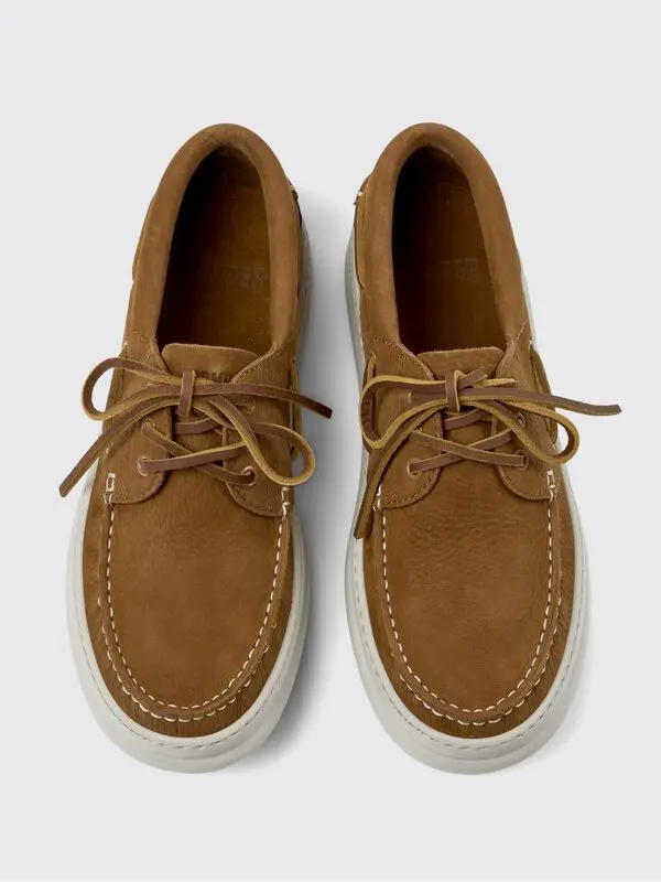 Camper Suede Boat Loafers - Brown