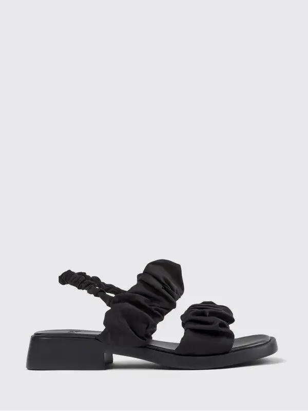 Camper Dana Ruched Polyester Slingback Sandals - Black