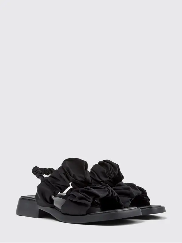 Camper Dana Ruched Polyester Slingback Sandals