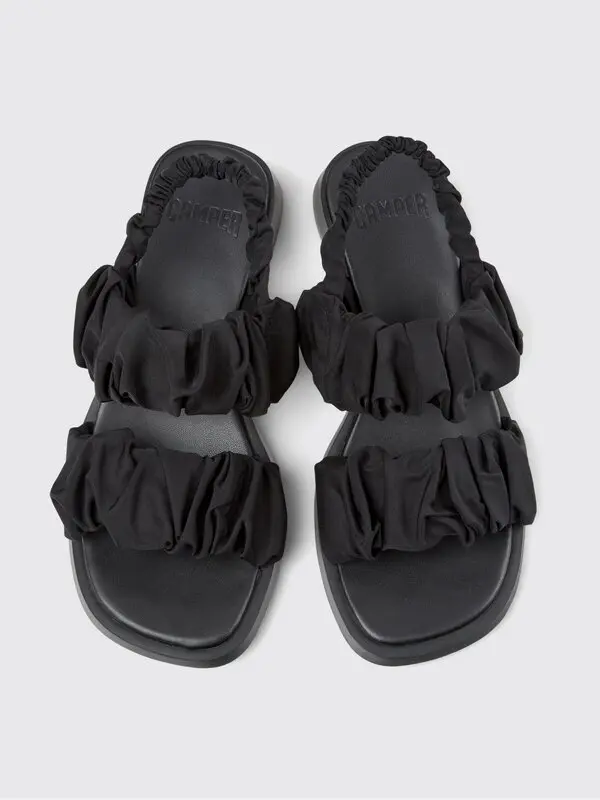 Camper Dana Ruched Polyester Slingback Sandals