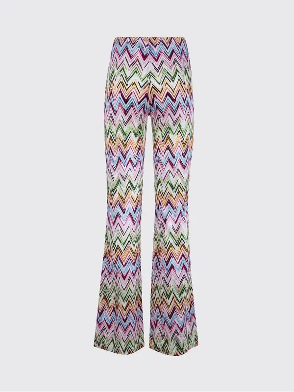 Missoni Flared Jersey Trousers With Zig-zag Motif