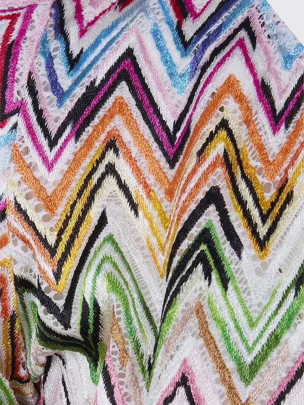 Missoni Cropped Viscose Top With Zig-zag Motif - Multicolor