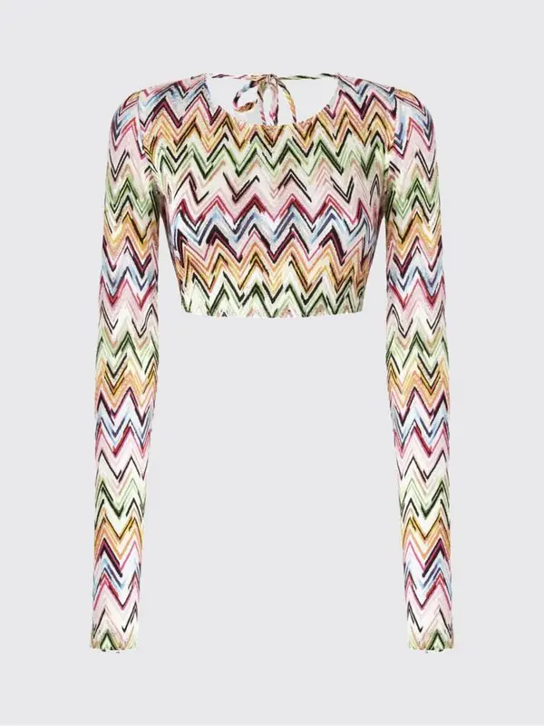 Missoni Cropped Viscose Top With Zig-zag Motif - Multicolor