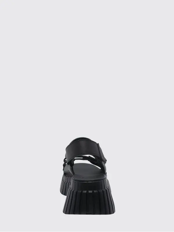 Camper Pix Leather Slingback Sandals With Platform - Black