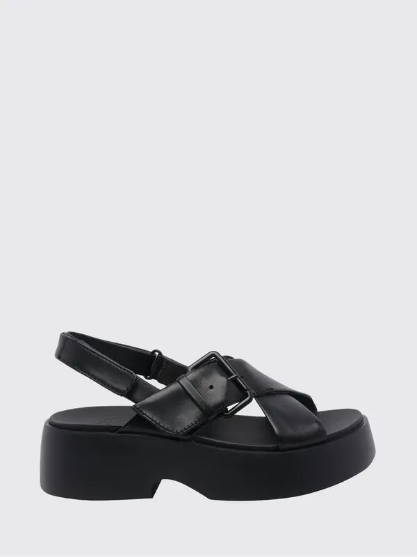 Camper Tasha Leather Platform Slingback Sandals - Black