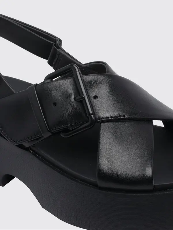 Camper Tasha Leather Platform Slingback Sandals - Black