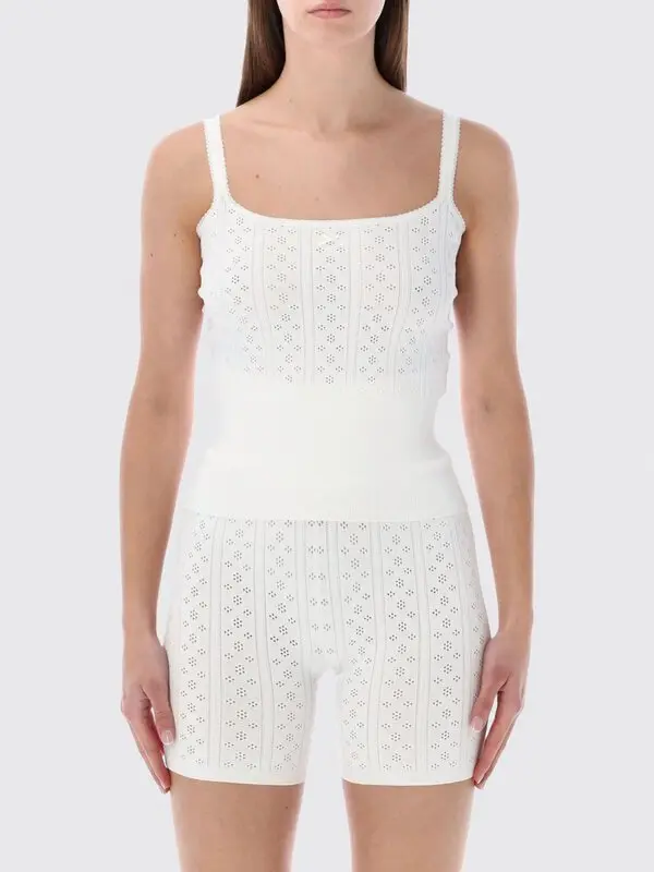 JW Anderson Ribbed Square Neck Camisole - Beige