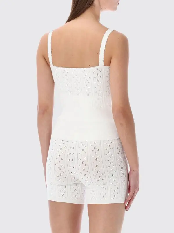 JW Anderson Ribbed Square Neck Camisole - Beige