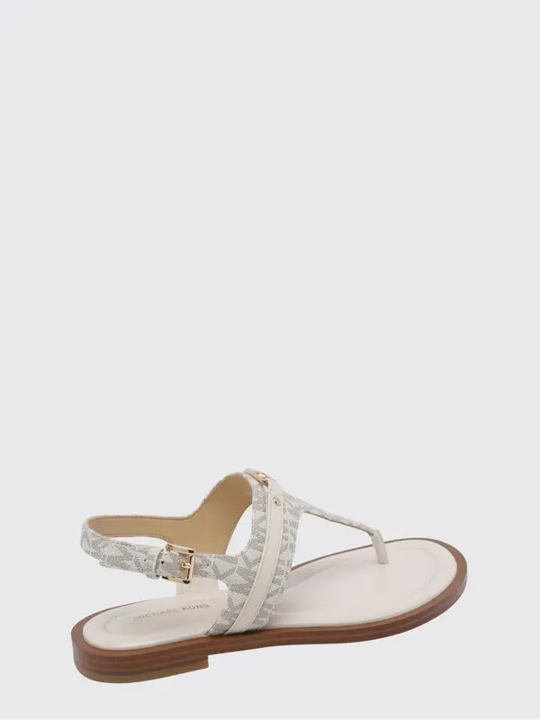 Michael Kors Mandy Coated Cotton Mk Monogram Thong Sandals