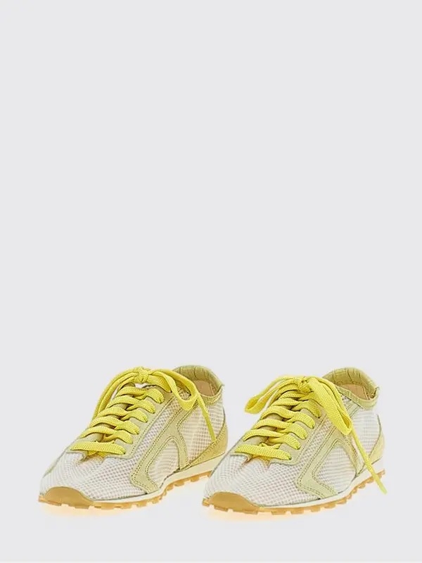 Jacquemus Les Tennis Mesh And Suede Lace-up Sneakers - Yellow