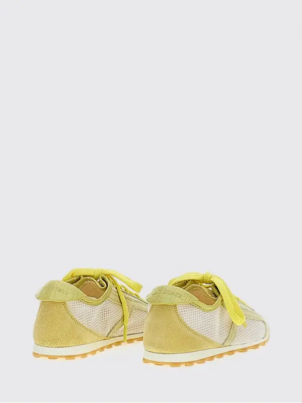 Jacquemus Les Tennis Mesh And Suede Lace-up Sneakers - Yellow