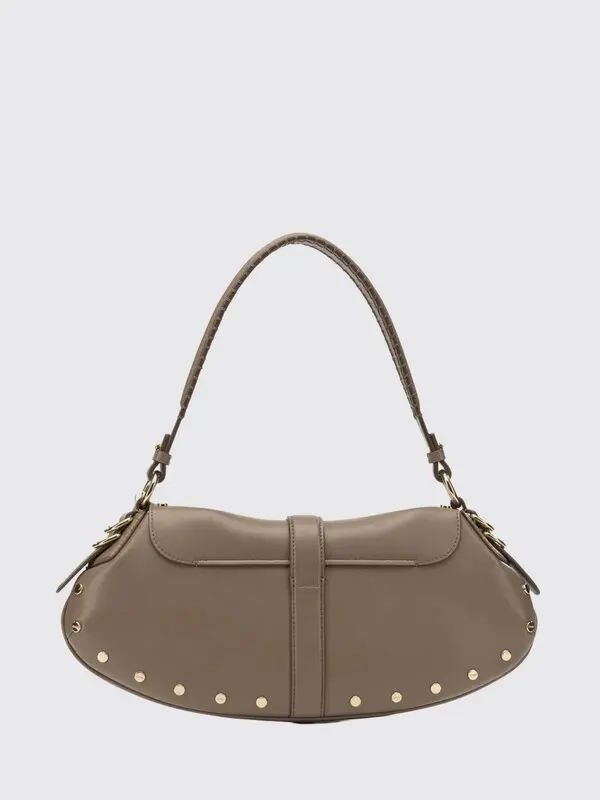 GANNI Studded Shoulder Bag - Coffee