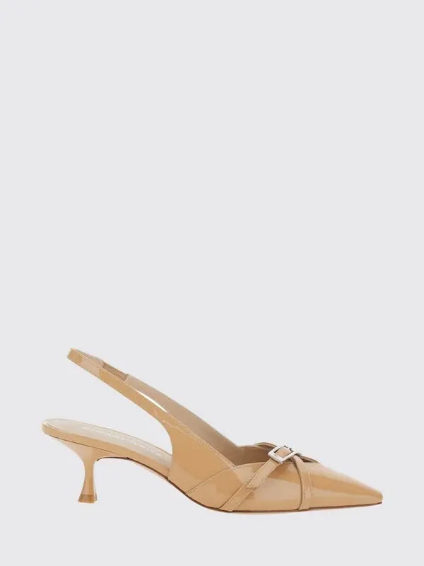 STUART WEITZMAN Patent Leather Slingbacks - Beige