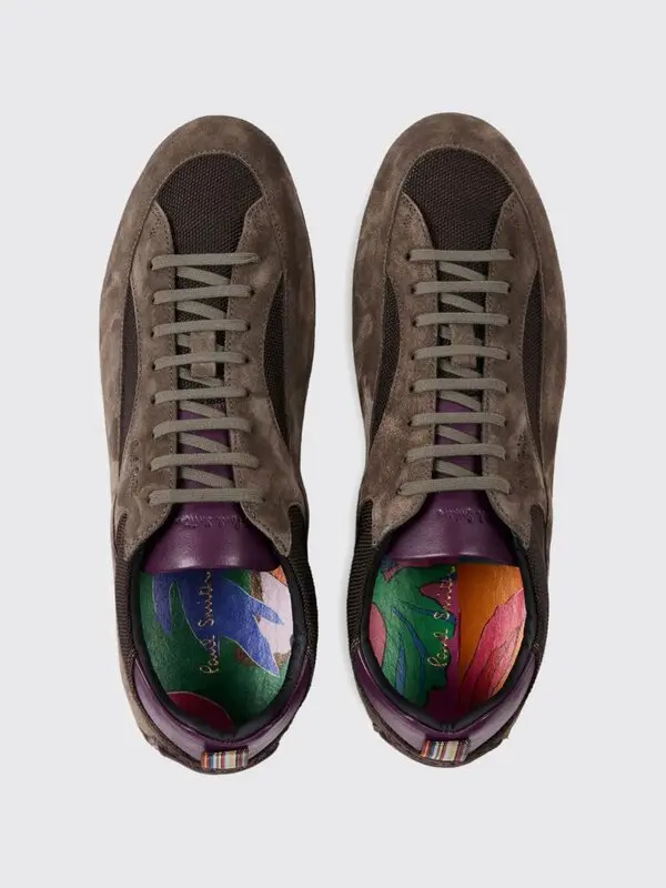 Paul Smith Suede And Mesh Lace-up Sneakers - Grey