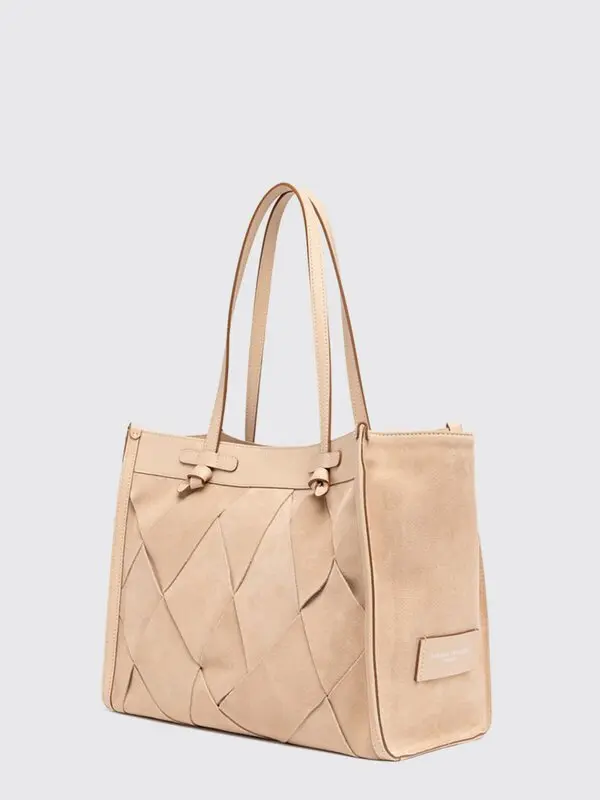 GIANNI CHIARINI Marcella Woven Suede Tote Bag - Natural