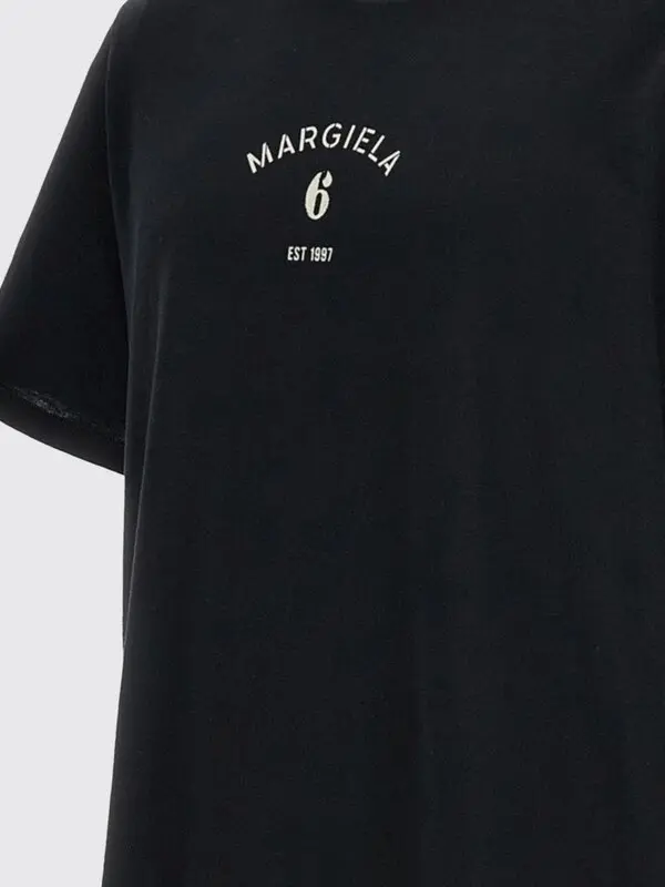 MAISON MARGIELA Cotton Crew-neck T-shirt With Logo - Black