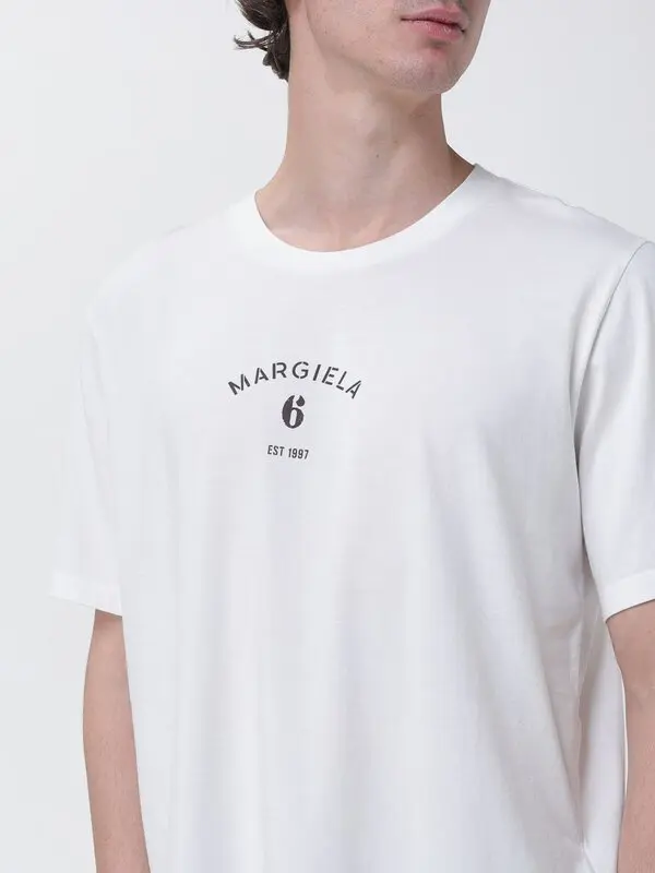 MAISON MARGIELA Cotton Crew-neck T-shirt With Logo - White
