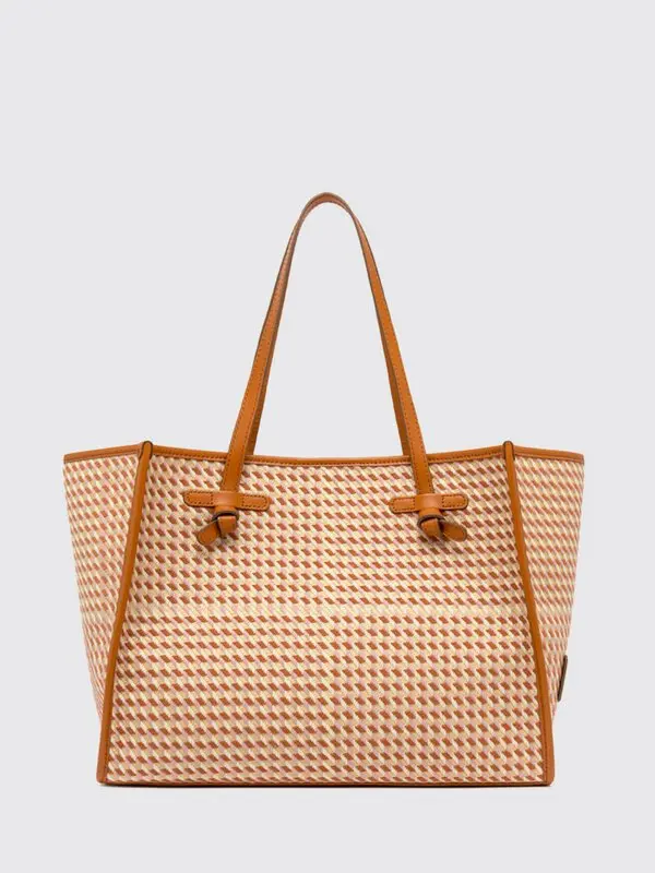 GIANNI CHIARINI Marcella Houndstooth Tote Bag - Beige