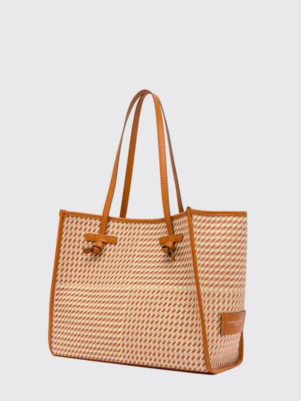 GIANNI CHIARINI Marcella Houndstooth Tote Bag - Beige