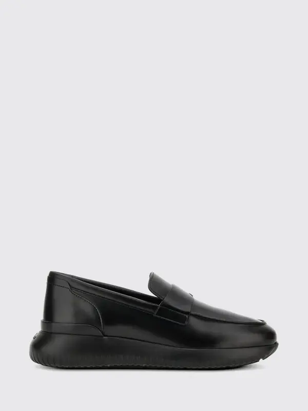 Hogan Cube Leather Loafers - Black