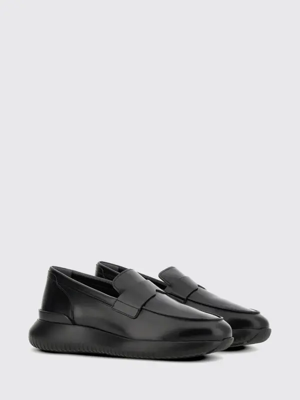 Hogan Cube Leather Loafers - Black