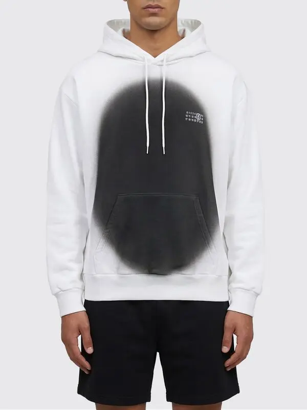 MAISON MARGIELA Oversized Hoodie With Graphic Detail - White