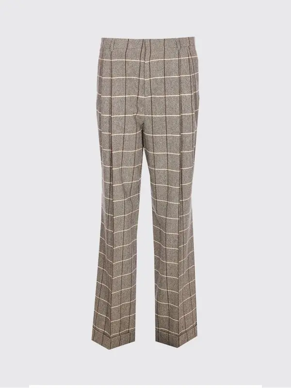 Valentino Garavani Check Virgin Wool Trousers - Grey