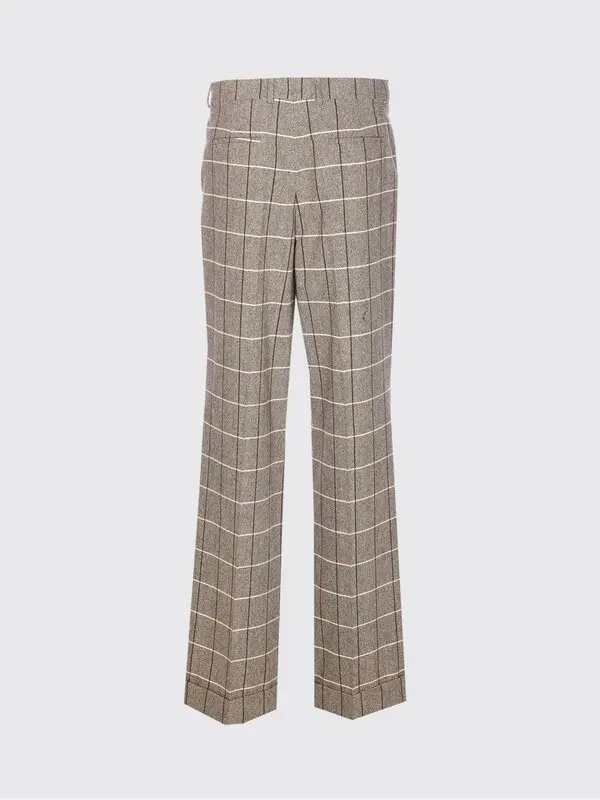Valentino Garavani Check Virgin Wool Trousers - Grey