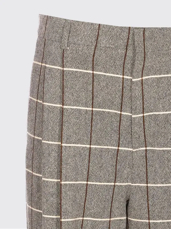 Valentino Garavani Check Virgin Wool Trousers - Grey