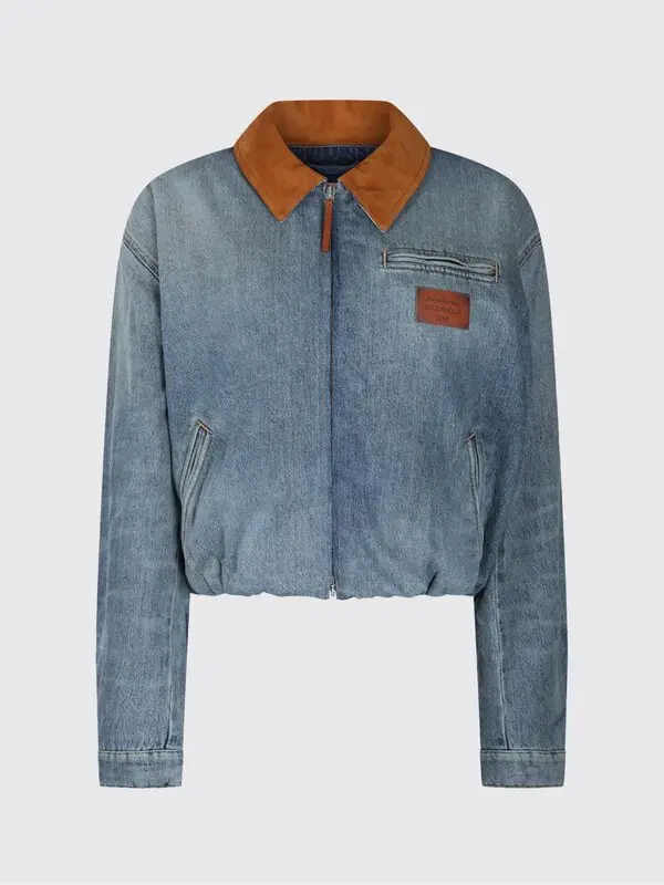 Acne Studios Denim Jacket With Suede Collar