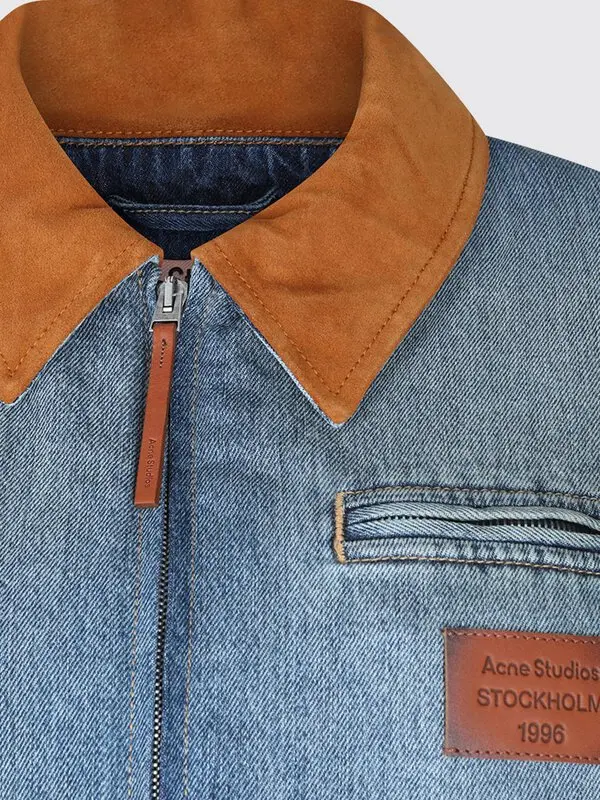 Acne Studios Denim Jacket With Suede Collar