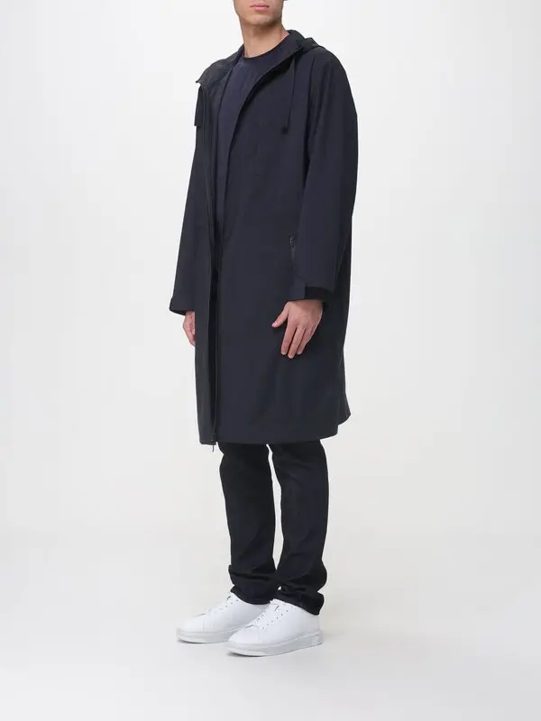 Emporio Armani Long Zip-up Jacket With Hood