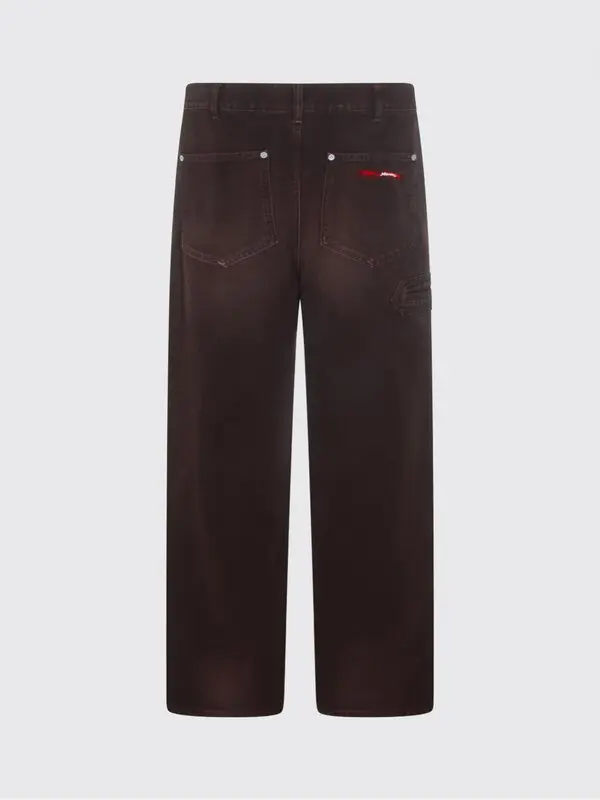 Marni Wide Leg Jeans In Cotton Denim - Brown