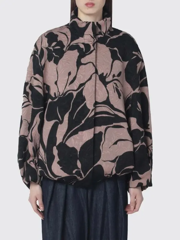 Dries Van Noten Floral Print Cotton Blend Bomber Jacket - Black
