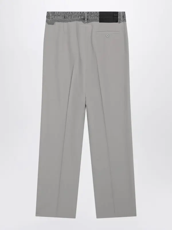 MAISON MARGIELA Virgin Wool Blend Wide Leg Trousers - Grey