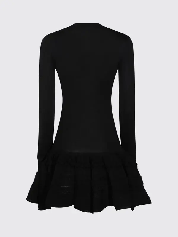 Alaïa Wool Knit Crinoline Mini Dress - Black