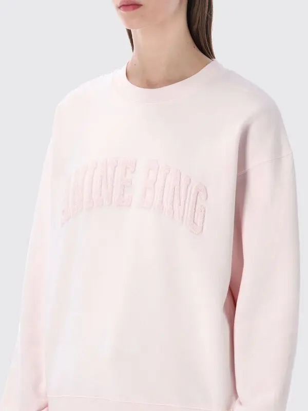 ANINE BING Crewneck Sweatshirt With Logo - Pink