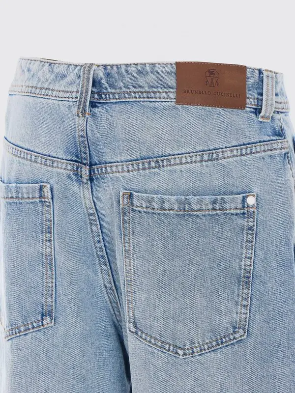Brunello Cucinelli Straight Leg High Rise Cotton Jeans