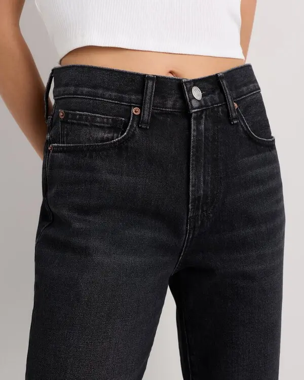 Quince Bella Rigid Straight Jeans - Graphite Black