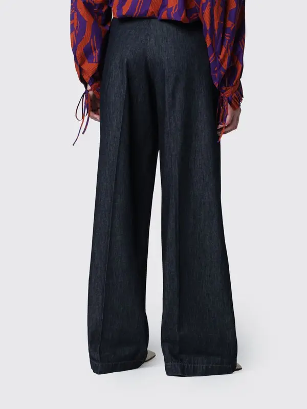 Dries Van Noten Denim Palazzo Trousers - Blue