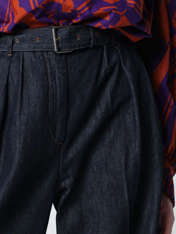 Dries Van Noten Denim Palazzo Trousers - Blue